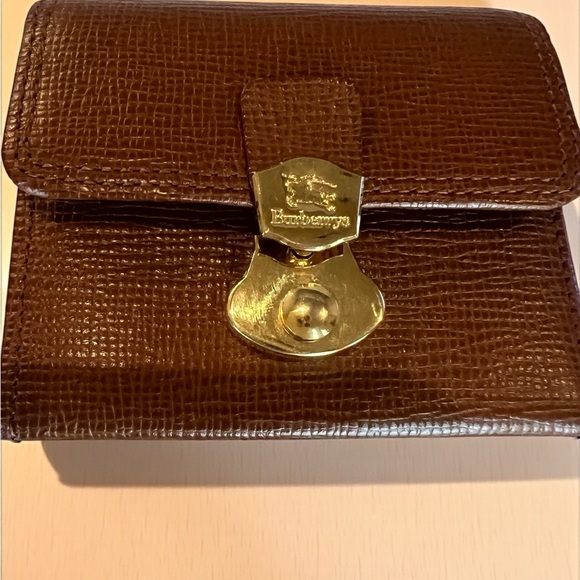 Burberry | Accessories | Vintage Burberry Brown Leather Coin Purse With ...